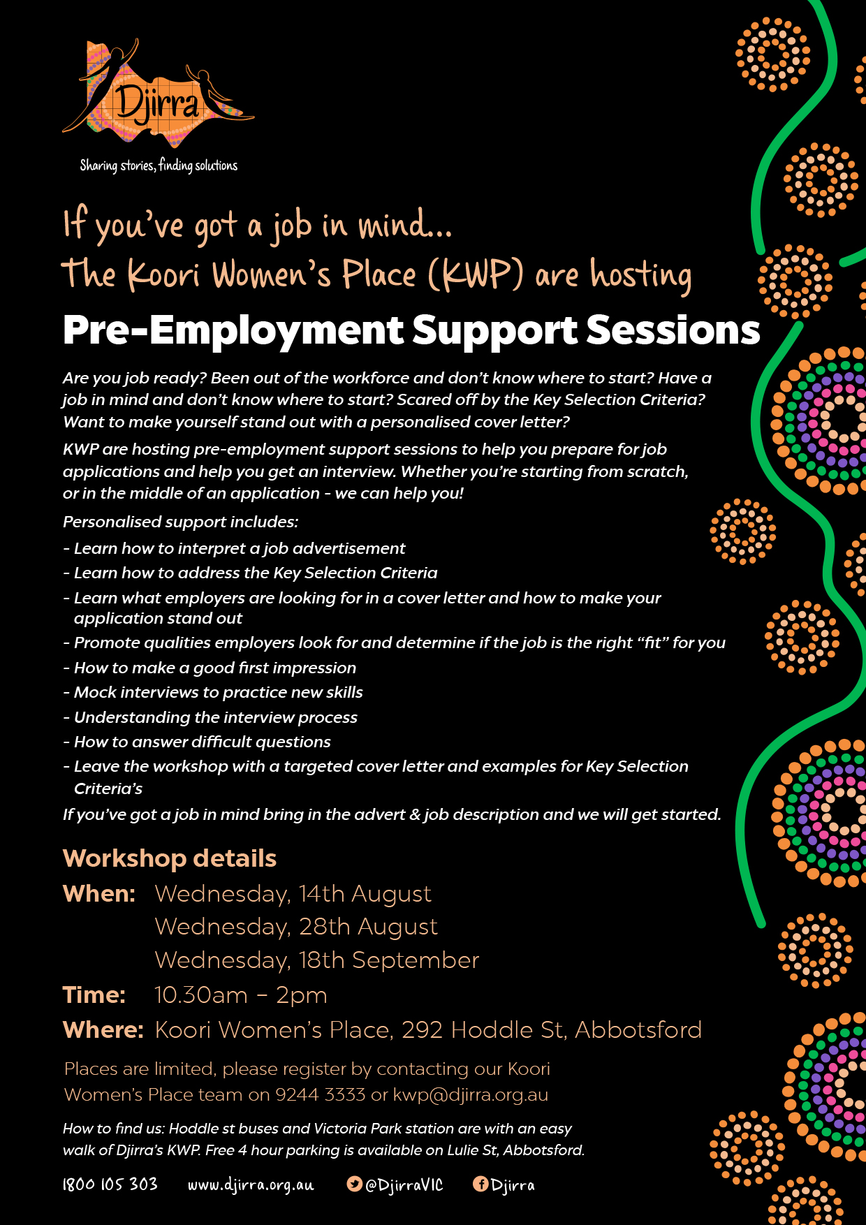 Pre-employment Support Sessions – Abbotsford – 14 August | Djirra ...