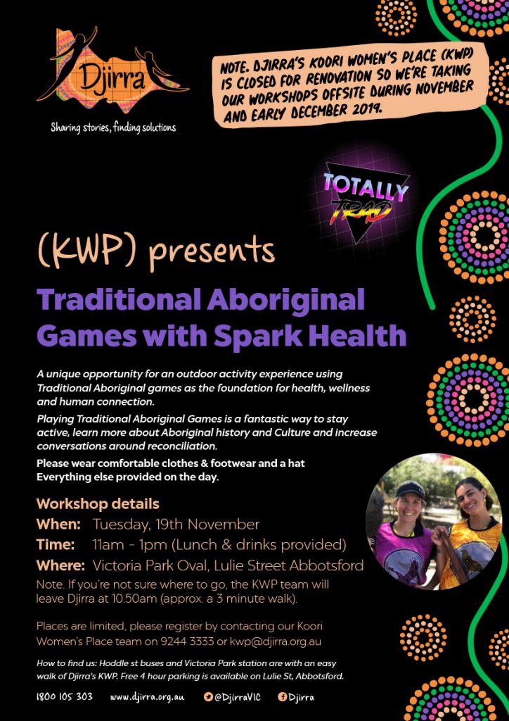 Traditional Aboriginal Games by Spark Health – Victoria Park Oval ...