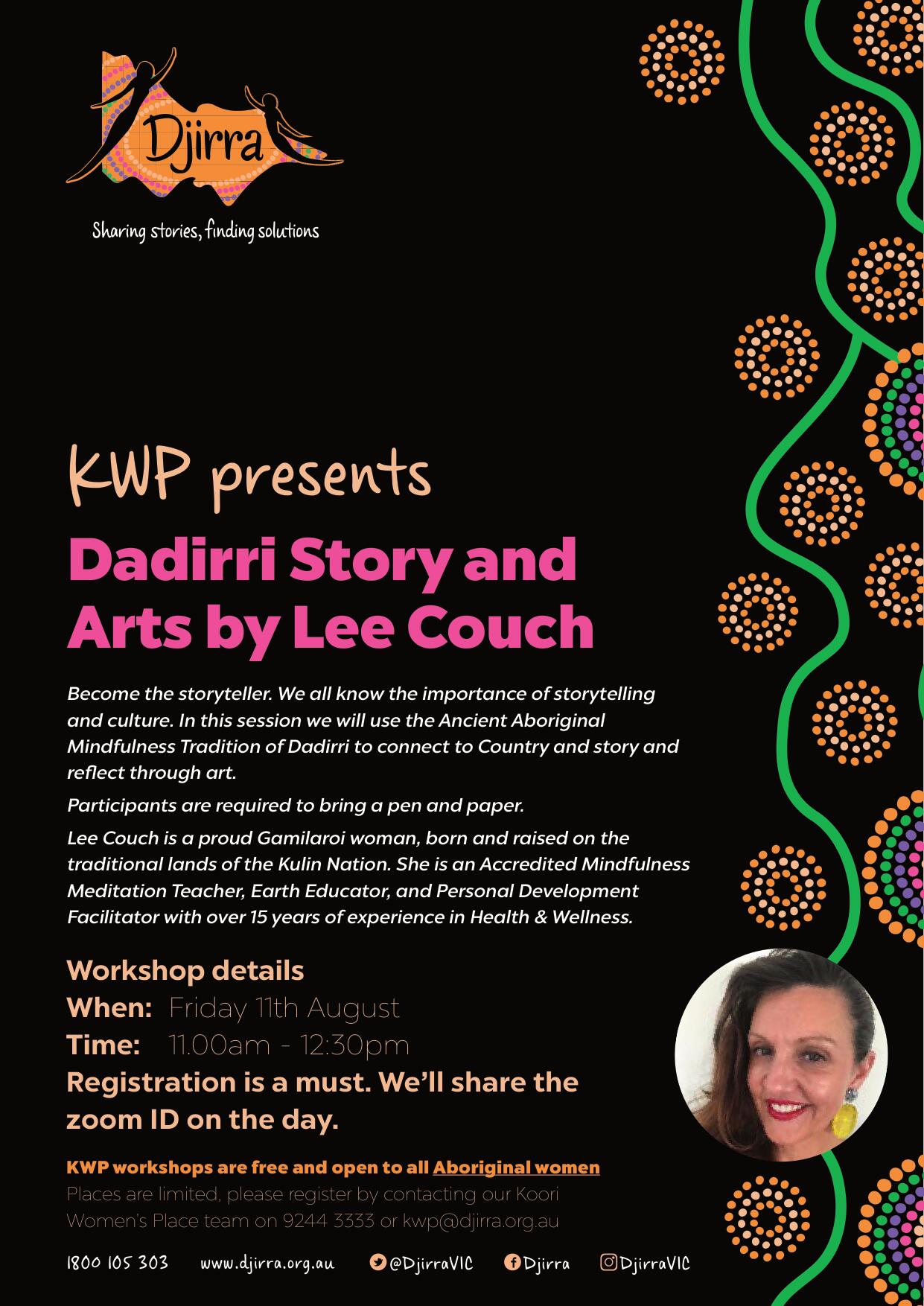 Dadirri Story and Arts by Lee Couch – Friday 11th August – Online ...