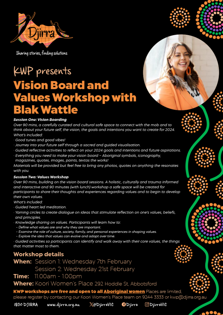 Vision Board and Values Workshop with Blak Wattle – 7th & 21st February ...